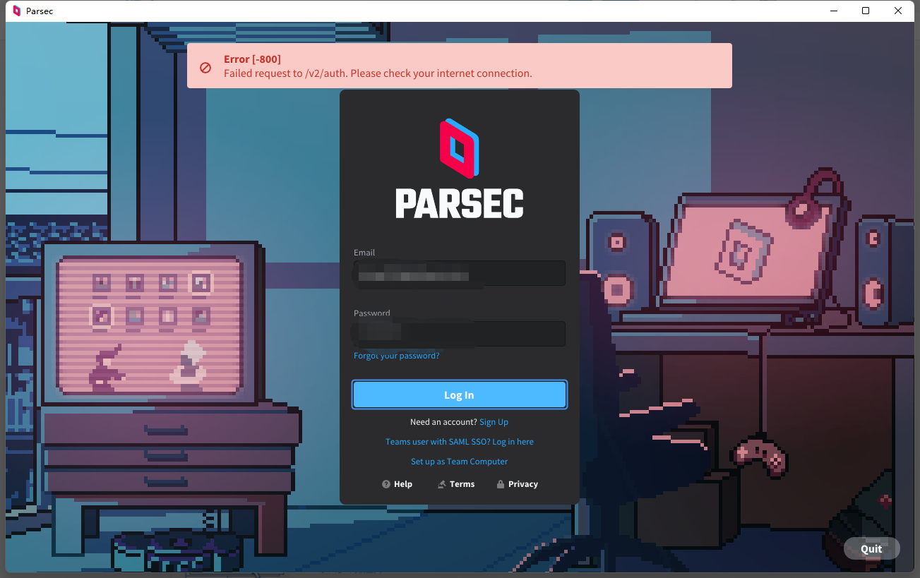 Parsec 配置代理后仍然[-800]的问题 - Moeyukina's Blog